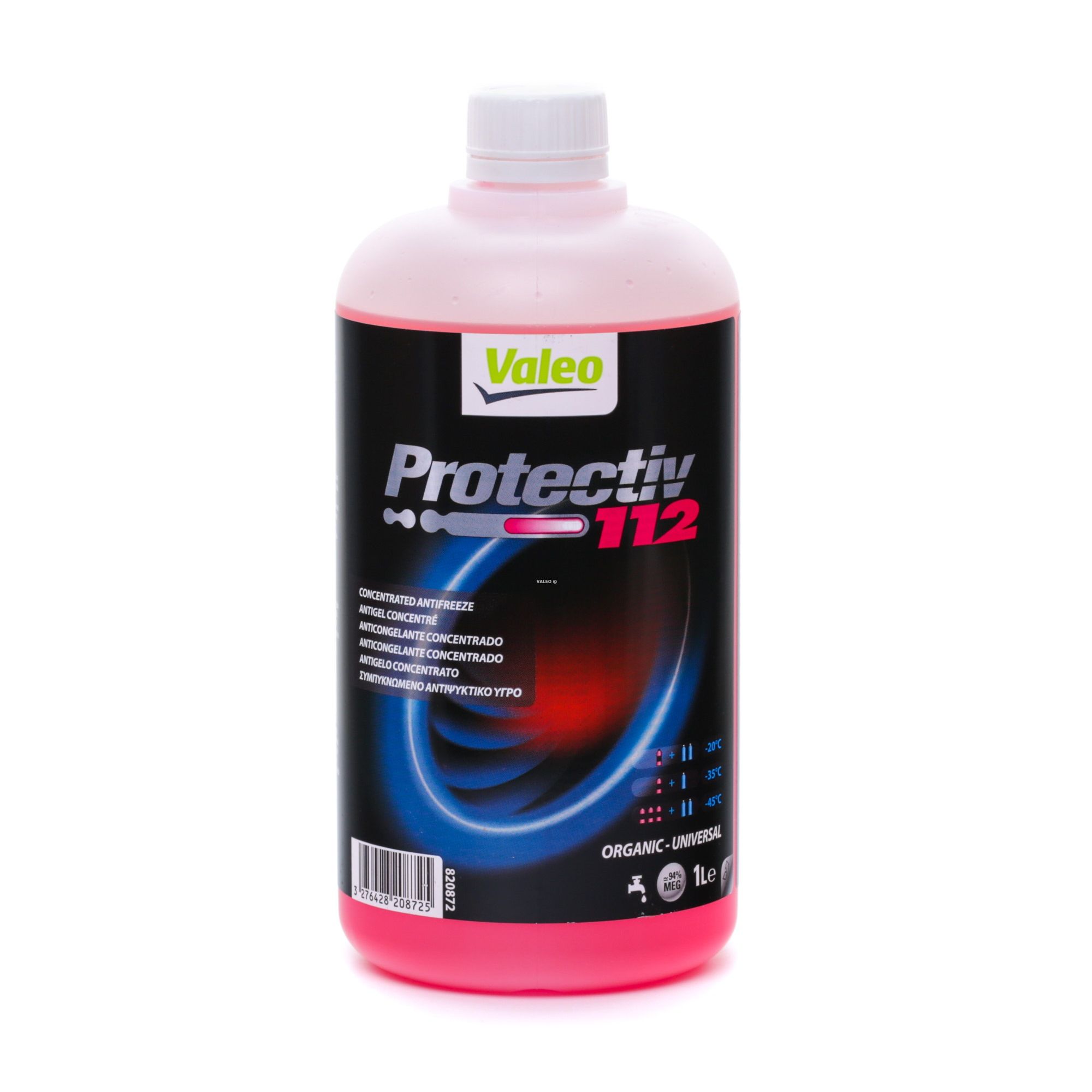Antigel VALEO PROTECTIV 112 820872 rosu, ASTM D1384, ASTM D3306, CUNA ...